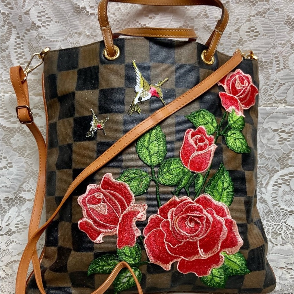 Authentic Fendi, Checkered Handbag Tote 13in X 13in - Gem